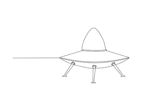 Premium Vector Continuous Line Drawing Of Ufo One Line Of Outer Space Concept Ufo Continuous
