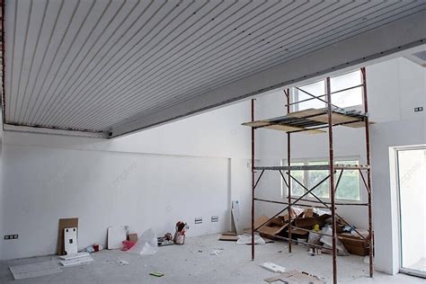 Interior Of Construction Site With Scaffolding Scaffolding Apartment