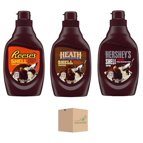 Brandclub Hersheys Ice Cream Shell Topping Variety 3 Pack Reeses