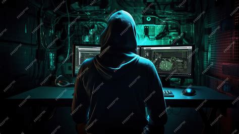 Premium Ai Image Artificial Intelligence A Hacker Using Laptop