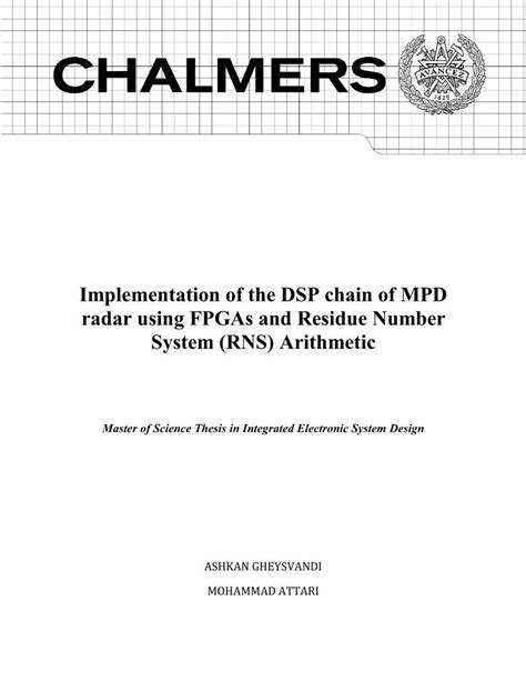 Pdf Implementation Of The Dsp Chain Of Mpd Radar Using Fpgas