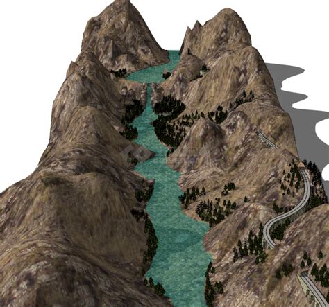 山脉山体su模型景观建筑土木在线