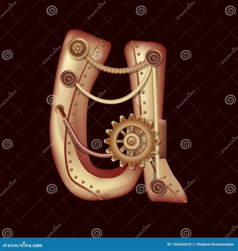 Letter U From The Complete Set Of Characters Of The Font Symbol Of The Latin Alphabet And