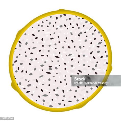 흰색 배경에 고립 된 신선한 반 컷 슬라이스 노란색 피타야 과일 건강한 라이프 스타일을위한 여름 과일 유기농 과일 만화 스타일 모든 디자인에 대한 벡터 그림입니다 0명에