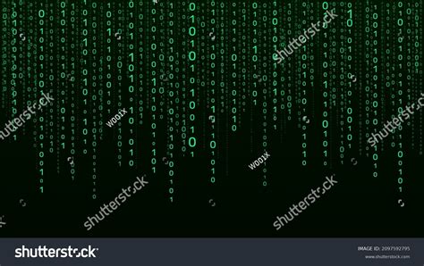Vector Digital Green Background Streaming Binary Stock Vector Royalty