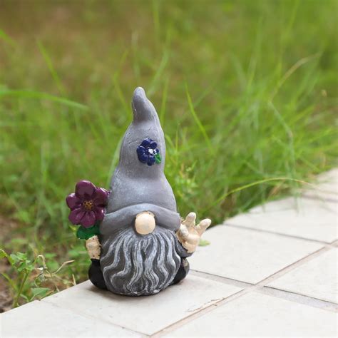 Garden Gnome Statue Outdoor Decor Large Flocked Resin Gnome Figurine
