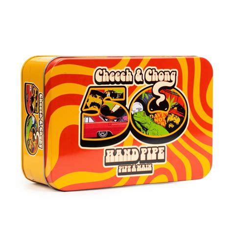 Cheech And Chong® Glass 5 Clear Commemorative 50th Anniversary Sherlo Smoqueen