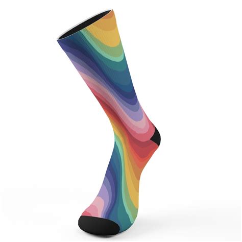 Wavy Rainbow Stripes Multicolor Custom Socks Shutterfly