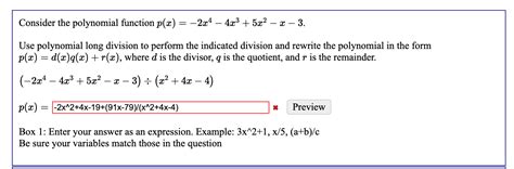 Solved Consider The Polynomial Function