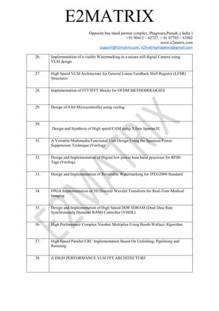 Vlsi Projects Using Verilog Code 2014 2015 PDF