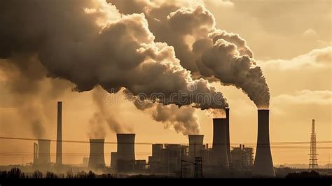 Harmful Emissions Into The Atmosphere Causing Global Warming Stock