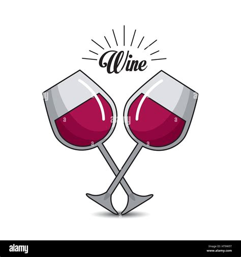 Gläser Mit Wein Symbolbild Stock Vektorgrafik Alamy