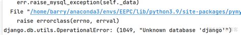 Djangodbutilsoperationalerror 1049 “unknown Database ‘django
