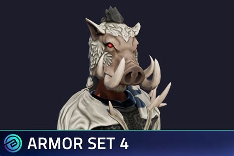 Boar Armor Set Stylized RPG Characters Unity Asset Store