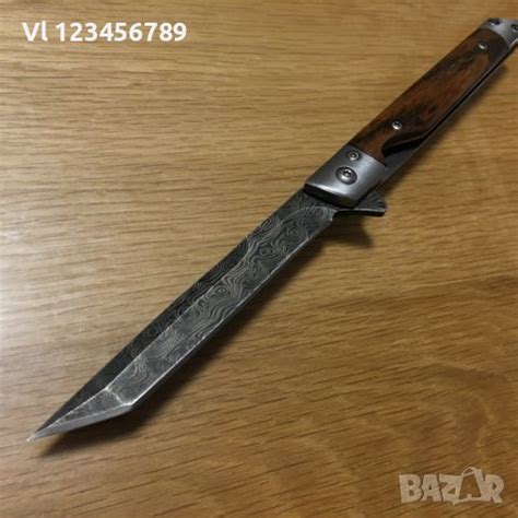 Сгъваем нож M390 - 78х194 (5) - острие ” танто+дамаск” в Ножове в гр ...