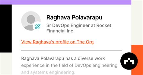 Raghava Polavarapu Sr Devops Engineer At Rocket Financial Inc The Org