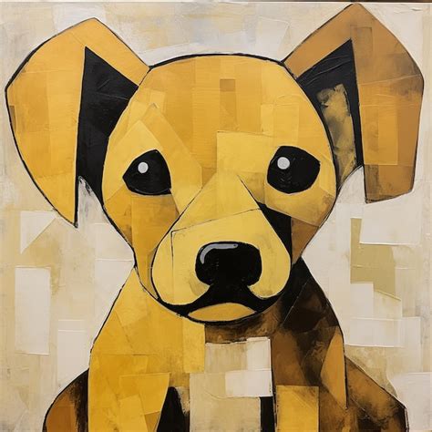 Premium Photo Illustration Of A Cute Happy Baby Puppy By Pablo Picasso And Georges