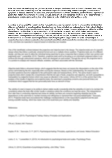 Solution The Validity And Reliability Of Projective And Objective