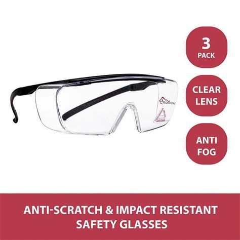 Safe Handler Duarte Premium Over Glasses 3 Pairs Ansi Z871 Resistant Polycarbonate Lens