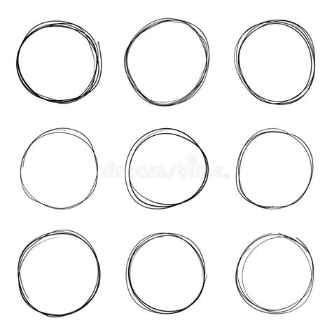 Circle Line Sketch Icon In Hand Drawn Style Circular Scribble Doodle Vector Illustration On