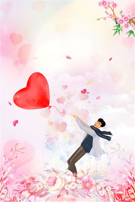 Background Latar Belakang Valentine Kartun Merah Muda Merah Muda