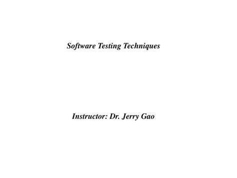 PPT Software Testing Techniques PowerPoint Presentation Free Download ID