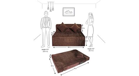 Wren 2 Seater Fold Out Sofa Cum Bed In Brown Colour Urban Ladder