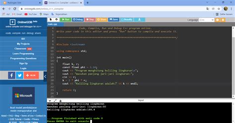 Cara Membuat Program Menghitung Keliling Lingkaran Dengan Bahasa