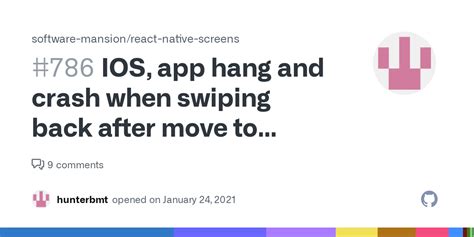 ios app hang and crash when swiping back after move to background