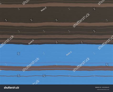 Groundwater Cross Section Sedimentary Strata Soil Stock Illustration