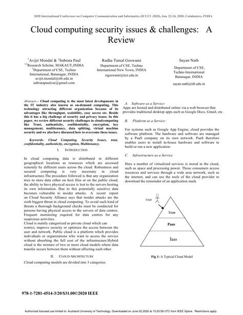 PDF Cloud Computing Security Issues Challenges A Review