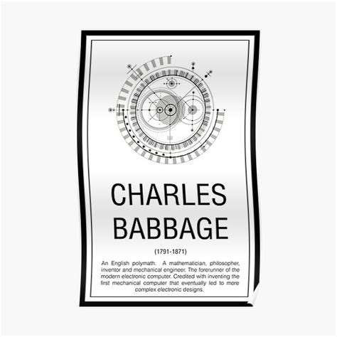 Charles Babbage Poster By Coolmathposters Redbubble