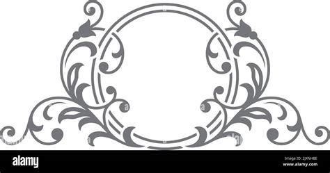 Luxury Monogram Template Flourish Round Decorative Label Stock Vector