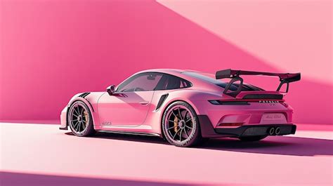 2023 Porsche 911 Gt3 Rs Pink Background Magazine Cover Photography