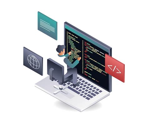 premium vector programmers developing web applications