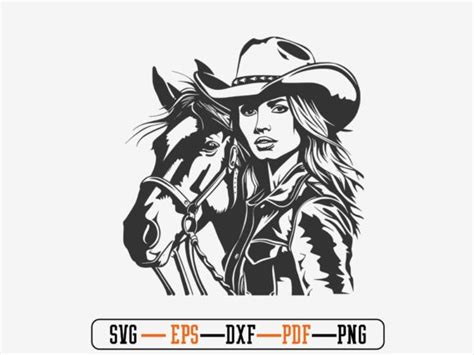 Cowgirl Silhouette Svgcowgirl Horse Svg Graphic By Craftpioneer
