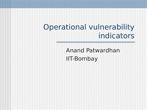 Ppt Operational Vulnerability Indicators Dokumentips