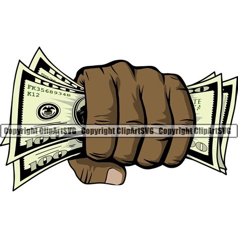 Black Hand Holding 100 Hundred Dollar Bill Money Stack Wealth Etsy