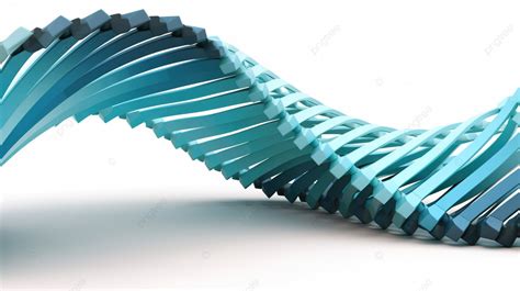 藍色 Dna 雕塑的抽象設計 不同顏色幾何條紋的立體條帶的 3d 插圖類似於波浪簡化白色孤立背景上的藍色 Dna 線 高清攝影照片背景圖片