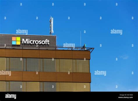 Prague Czech Republic October 14 Microsoft Company Logo On