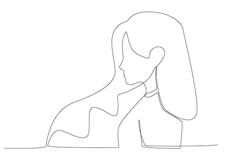 Premium Vector A Side View Of A Womans Face Illustration With Long