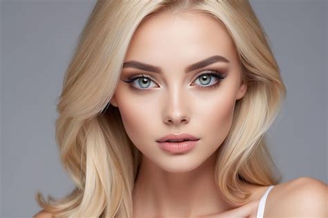 Premium Photo Woman With Beautiful Face And Clear Skin Sexy Blonde