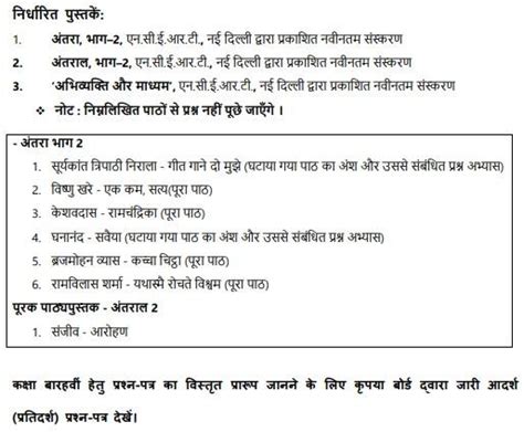 Cbse Class 12 Hindi Syllabus 2024 25 Download Revised Hindi Syllabus Pdf