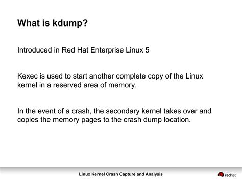 Linux Crash Dump Capture And Analysis Ppt