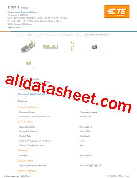 Datasheet Pdf Te Connectivity Ltd