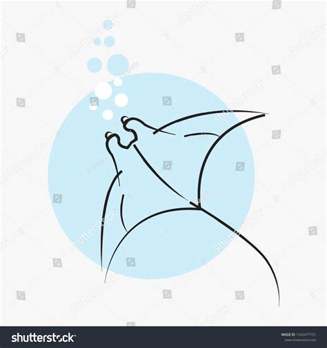 Illustration Stingray Bubbles Your Background Logo Vector De Stock