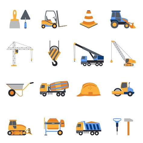 Conjunto de iconos de construcción Vector Gratis