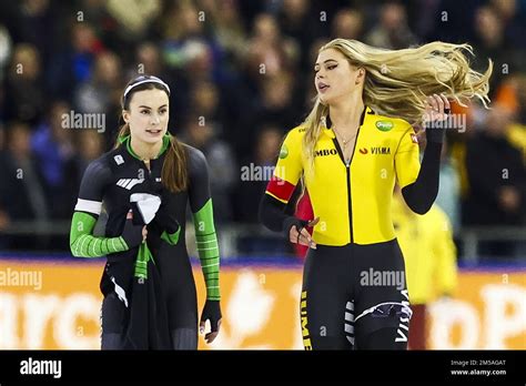 Herenveen Femke Kok And Jutta Leerdam Lr After The 1000 Meters