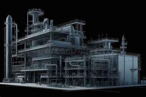 Blueprint Of Wireframe Airplane Stock Illustration Illustration Of