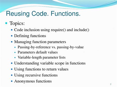 Ppt Php Reusing Code And Writing Functions Powerpoint Presentation